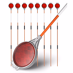 2-Way Reflective Driveway Markers,Plow Markers,Snow Plow Markers for Driveway 48 Inch Fiberglass Rod(Pack of 8)