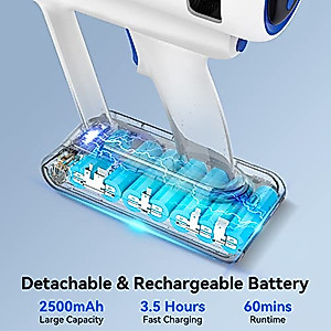 INSE Cordless Vacuum Cleaner, 30Kpa 450W Lightweight Stick Vacuum with LED Display, Rechargeable Cordless Stick Vacuum with 2500mAh Battery Up to 60Min Runtime for Hard Floor Carpet Pet Hair Home-V120
