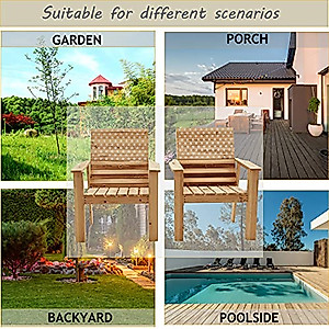 LOKATSE HOME Wood Patio Dining Chairs Set of 2 for Garden, Yard, Lawn, Deck, Porch, Outdoor Living, 32.3"(D) x 29.7"(W) x 36.6"(H), Wooden