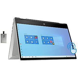2020 HP Pavilion x360 2-in-1 14" HD Touchscreen Laptop Computer, 11th Gen Intel Core i3-1115G4, 8GB RAM, 128GB PCIe SSD, B&O Audio, HD Webcam, Intel UHD Graphics, Win10, Silver, 32GB SnowBell USB Card