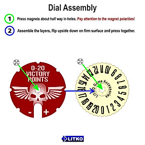 LITKO Victory Point Dial #0-20 Compatible with WHv8, Translucent Red & Ivory