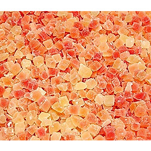 Dried Diced Papaya, Low Sugar No Sulfur (Unsulfured Natural Dices, no SO2) (0.5 lbs)