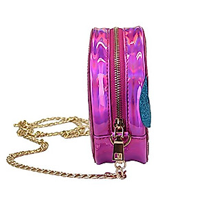 LUI SUI-Stunning Parent-child Circular planet party bag women laser planet orbit shoulder bag C54 (Parent, Purple)