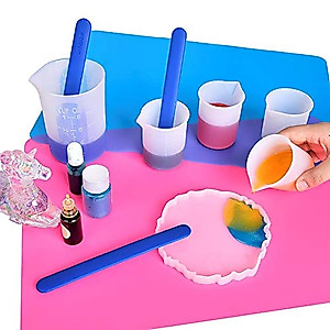 Silicone Measuring Cups for Epoxy Resin,1PCS 8oz Graduated Silicone Cup,4PCS 100ml Mixing Cups,2PCS Silicone Stire Sticks,for Epoxy Molds,Tumbler Making,Acrylic Paint Pouring Accessories