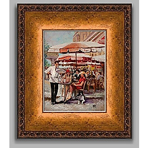 (SOLD) Cafe on the Champs Elysees - Paris cafe by internationally renown painter Yary Dluhos
