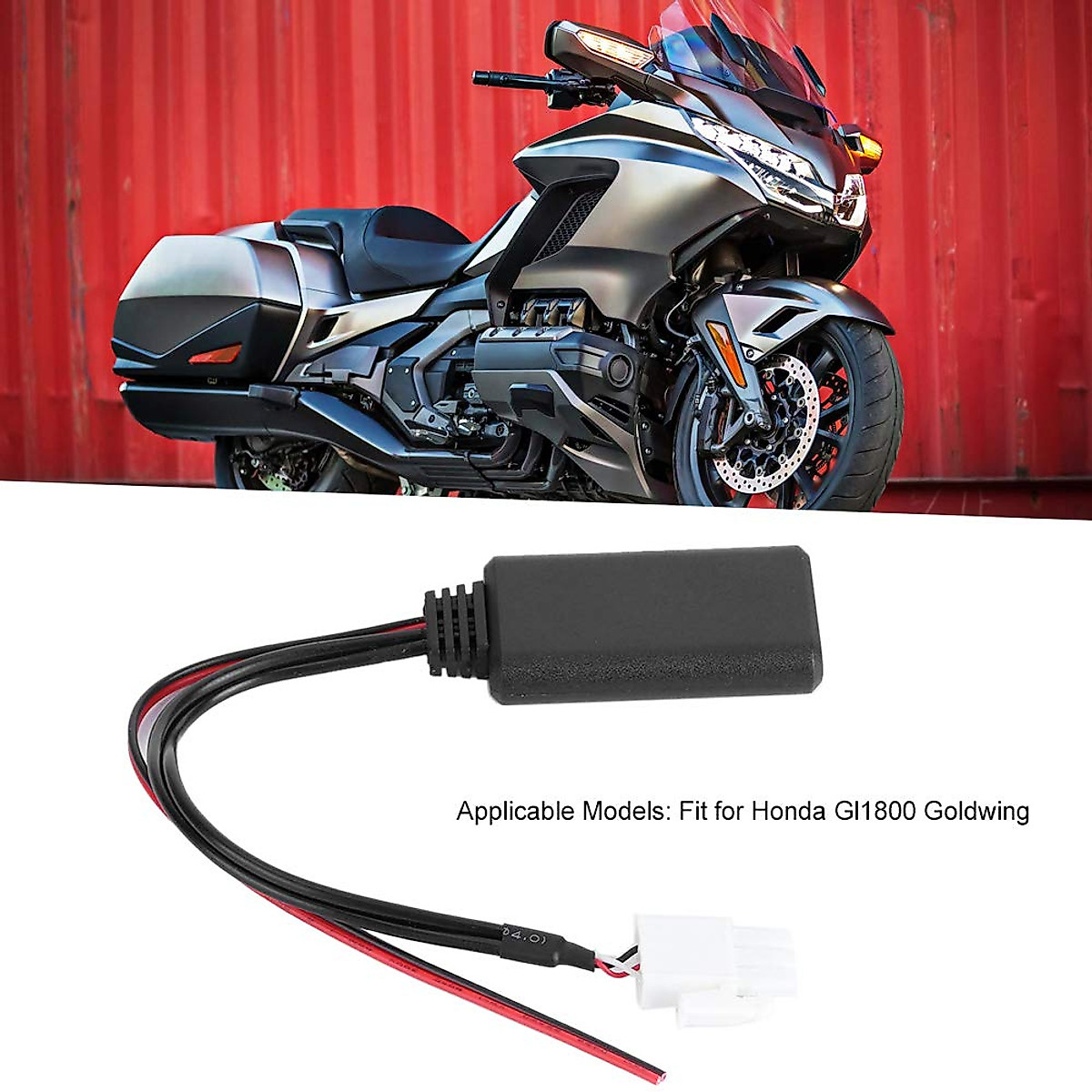 Qiilu 3-Pin AUX Bluetooth Adapter for Honda GL1800 Goldwing Car Bluetooth Wireless Audio Cable Adapter Stereo Music