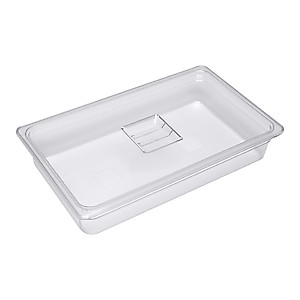 DYNAMI 6 Pack Food Pans with Lids,Full Size 4in Deep Commercial Clear PC Square Food Storage Containers,Heat-Resistant,Freezer-Safe To Store Vegetables,Fruits, Meats, Grains, for Kitchen Restaurant