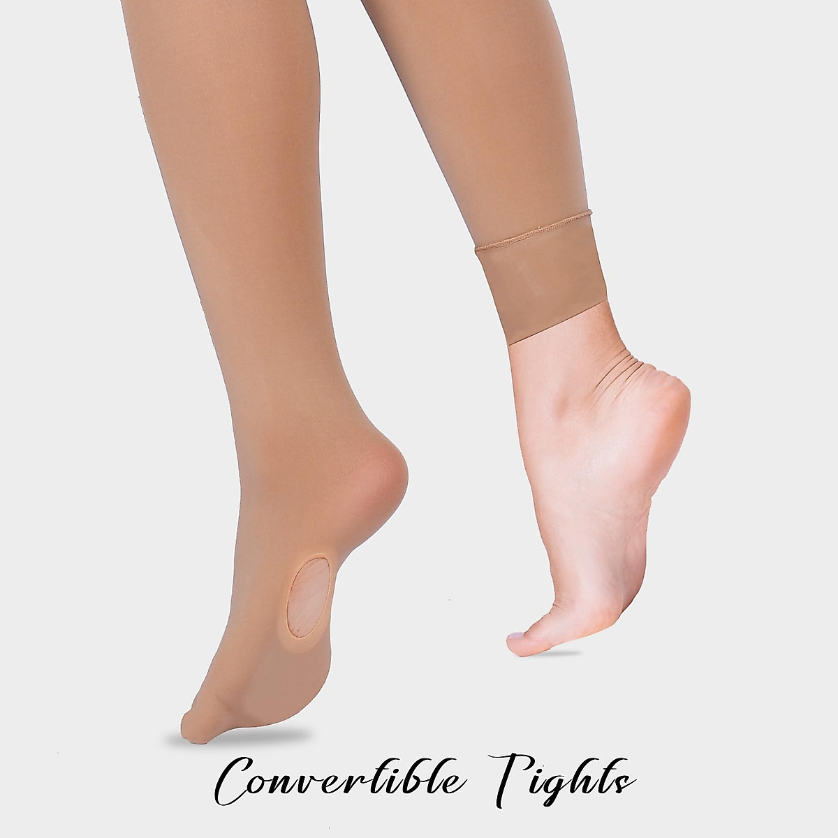 HiDance Girl's Women's Ballet Dance Tights, Ultra Soft Convertible Footed Dance Sockings Ballet Transition Tights