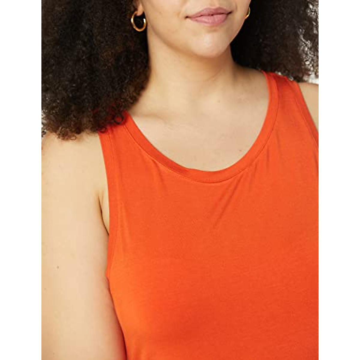 Amazon Essentials Women's Lightweight Jersey Slim-Fit Tank Mini Dress (Previously Daily Ritual), Rust Orange, Medium