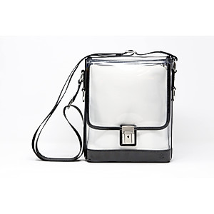 DOMINIE Messenger Unisex Black Holographic Leather/TPU Satchel Bag