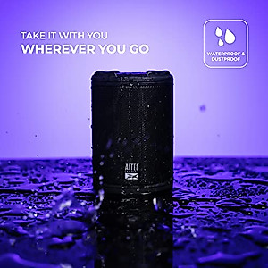 Altec Lansing HydraMotion Wireless Bluetooth Speaker with 360 Degree Sound, Portable IP67 Waterproof for Outdoors, Shockproof, Snowproof, Everything Proof, 12 Hour Playtime (Black)