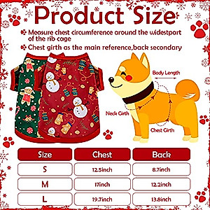 6 Pieces Christmas Dog Clothes Pet Shirts Breathable Puppy Vest Printed Christmas Snowman Reindeer Santa Claus Dog Shirts for Soft Outfit Dogs and Cats (L(8.8lbs-11.1lbs))