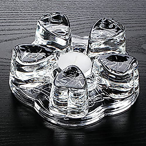 Sun's Tea Universal Solid Crystal Glass Teapot Warmer | Tea Warmer | Teapot Heating Base | Tealight Warmer- Candle Never Flames Out