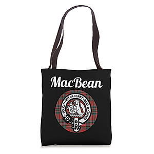 MacBean Clan Scottish Name Coat Of Arms Tartan Tote Bag