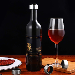 Cabilock 12Pcs Red Wine Drip Stop Ring Stainless Steel Leak- Proof Wine Bottle Collar Rings Anti- overflow Wine Drip Catcher for Home Bar Party Supplies