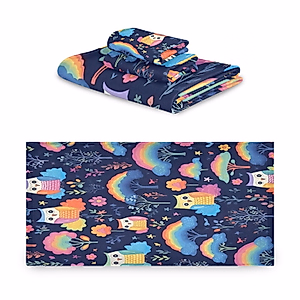 Flradish Cute Owls Rainbow Towels 3 Pack Bath Towels for Bathroom Set Soft Cotton Highly Absorbent Lightweight & Quickdry Towel Set 1 Bath Towel,1 Hand Towel,1 Washclothe