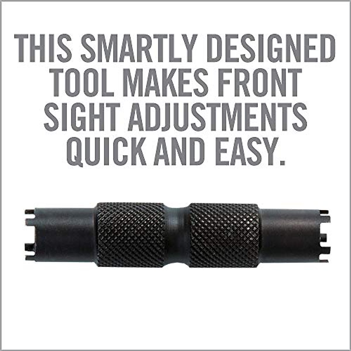 Real Avid Front Sight Adjuster: universal tool for adjusting A1 and A2 Type Front Sights (4-prong and 5-prong BUIS), Black/Tan
