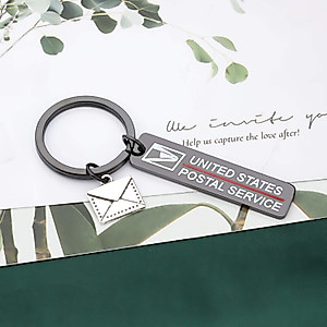FAADBUK Post Office Keychain Postman Gift Postal Jewelry Gifts for Postal Staff (Post Office K-Black)