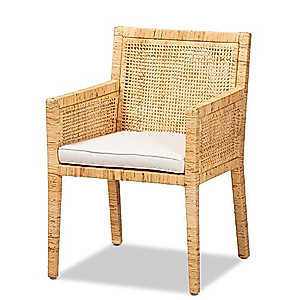 Baxton Studio Karis Chairs, Natural/White Natural/White