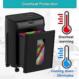 Woolsche Paper Shredder, 10-Sheet Micro Cut with 4.76-Gallon Pull Out Basket, P-6 Security Level, 3-Mode Design Shred Paper and CD/Credit Card, Durable&Fast with Jam Proof System Shredder for Office