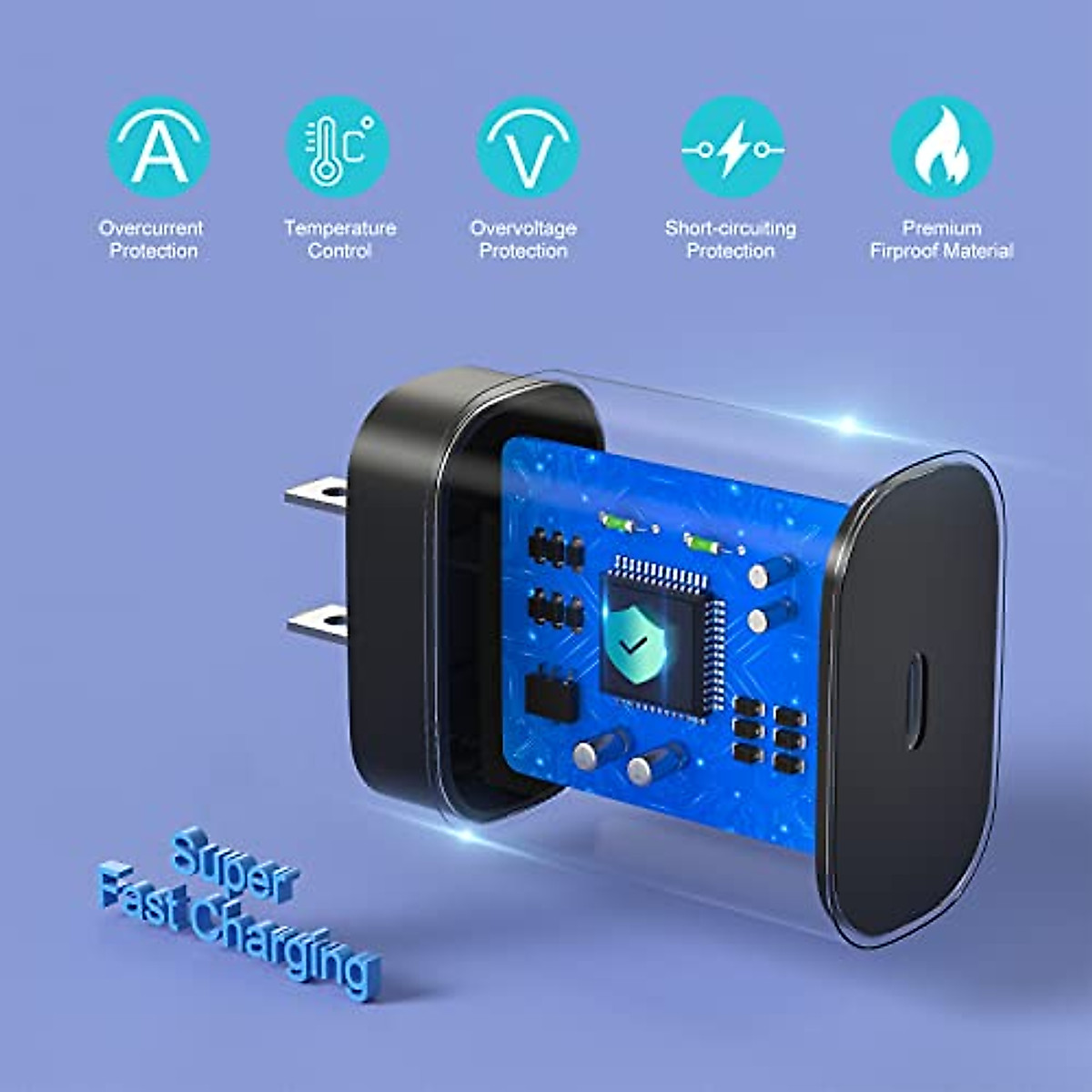 USB C Wall Charger Adapter, Costyle 3 Pack PD 25W Super Fast Charger Type C Charging Block Compatible Samsung Galaxy S23/S22/S21/S20 Ultra/Plus/S20FE/S10/A13/A53/A71/Note 20 Ultra/10,Pixel 7/6A-Black