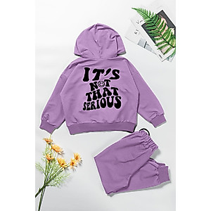 blibean Teen Boy Fall Clothes Sets Jogging Jogger Outfit Little Girl Hoodies Two Piece Sweat Pants Comfy 2pc CLothes Age 12T-13T (Size 12-13 Year) Purple