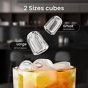 AGLUCKY Ice Makers Countertop with Handle,26.5Lbs/24H,9 Cubes in 6 Mins,2 Sizes of Bullet Ice,Portable Ice Maker Machine with Self-Cleaning,Perfect for Home Kitchen(Black)