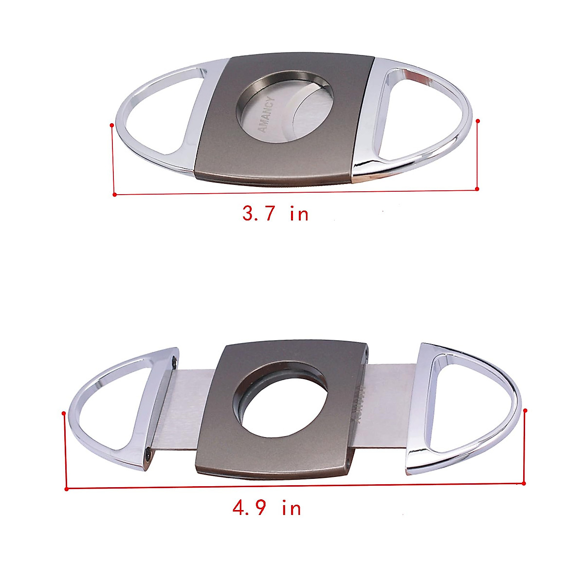 AMANCY Premium Brown Leather Travel Cigar Case,Luxury Portable Cigar Humidor W/Quality Cigar Cutter Lighter Set