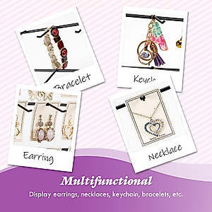 Poyilooo Earring Display Stands for Selling, Real Wood Jewelry Display for Selling Vendors with Adversitsing Board, Large Capacity Earring Cards for Selling Rack Holder for Earring Cards