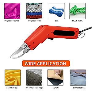 RONGTER Electric Hot Knife Rope Fabric Foam Fabric Cutter with 2 Blades Hot Knife 100W up to 932℉（500℃）, Hotwire Foam Cutter 110V, Cutting Tool for Fabrics Ropes Belts Foam Board Kt Board Leather