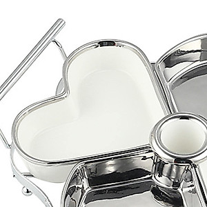 Gazechimp Snacks Basket Fruit Tray, Condiment Dish, Heart Shape Caddy Appetizer Bowl, Dessert Cake Plate Serving Platter for Wedding, Kitchen Counter, Home, 30x26.5x5cm Divided