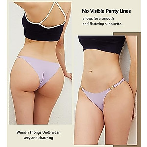 chahoo G-string Thongs for Women Sexy 5 Pack Seamless Women Underwear Breathable Low Rise T-back Tangas Ladies No Show Panties Hipster S-XL