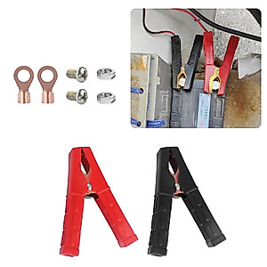 2PCS Car Alligator Clips Electrical Battery Clamps,Pure Copper Heavy Duty Jumper Cables Clamp with Rubber Insulating Handle,Universal Battery Clips for 12-36V Car Truck SUV RV