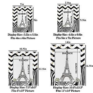 Pardick Zebra Stripe 5x7 Picture Frame, Zebra Polka Dots Wooden Photo Frame for Wall Mounting or Tabletop Living Room Bedroom Home Decor