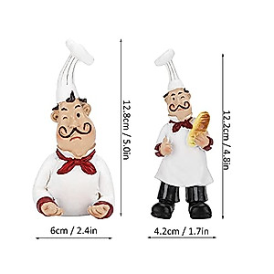 Pssopp 2Pcs Chef Figurine Wall Hooks, Adhesive Chef Figurines Wall Mount Kitchen Appliances Hanger for Home Kitchen Restaurant Bakery