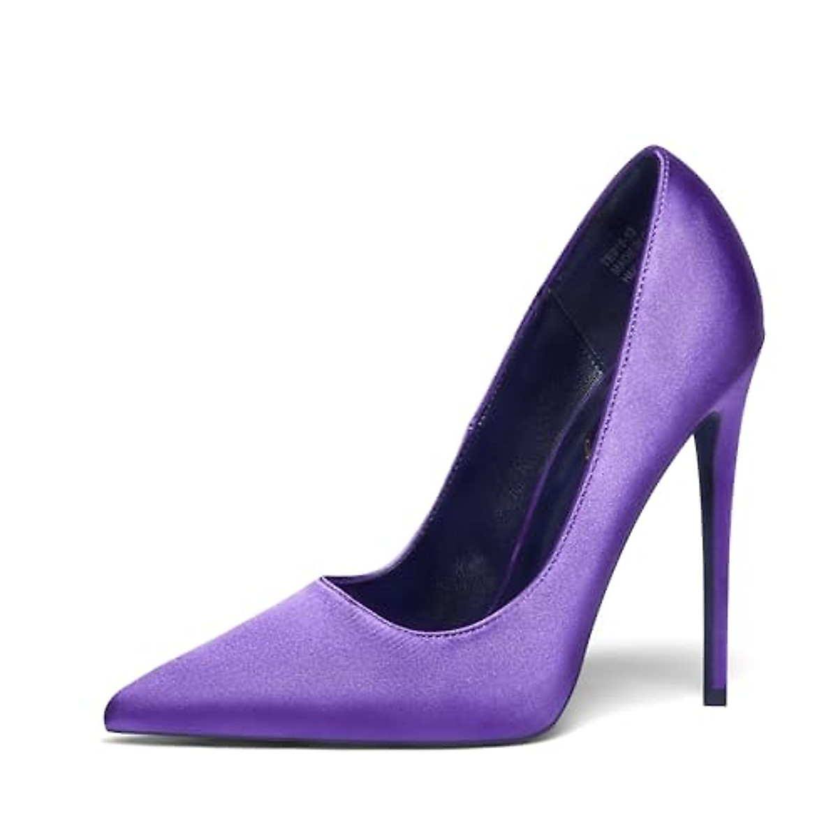 Elisabet Tang High Heels Womens Pointed Toe Heels Satin Pumps Stiletto Bridal Party Dress Evening Wedding Shoes for Woman Purple 8
