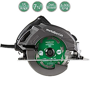 Metabo HPT Circular Saw Kit | RIPMAX | 7 1/4-Inch Blade | 6,800 RPM | Dust Blower Function | 5-Year Warranty | C7UR