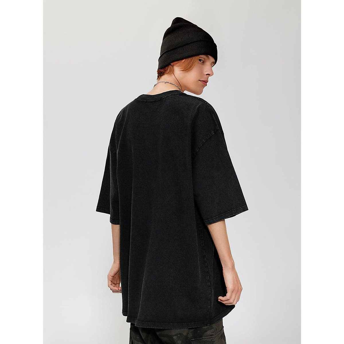 Aelfric Eden Graphic Tees Shirts Oversized Doberman T Shirt Doggy Washed Streetwear Unisex Crewneck Summer Tops Black XL