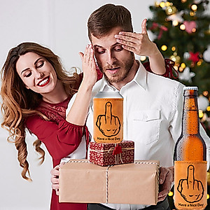 Funny Gag Can Cooler Christmas Gifts for Men Adults Middle Finger Gifts an Sleeves for Beer White Elephant Gifts for Adults Can Cooler Insulated Inappropriate Weird Christmas Stocking Stuffers