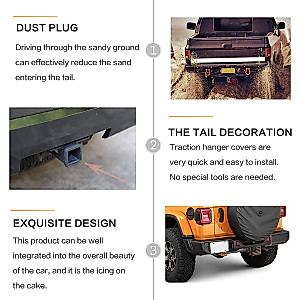 American Flag Metal Trailer Hitch Cover, USA Patriotic Dust Plug, Stainless Steel Flag Emblem Guard for 2 Inch Tow Rear Receivers Square Mouth Protection Cover for Pickup Truck SUV (Red)