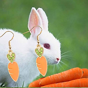 Carrot Dangle Earrings Cute Carrot Earrings Carrot Lover Jewelry Vegetable Drop Earrings Food Earrings (Carrot Earrings)