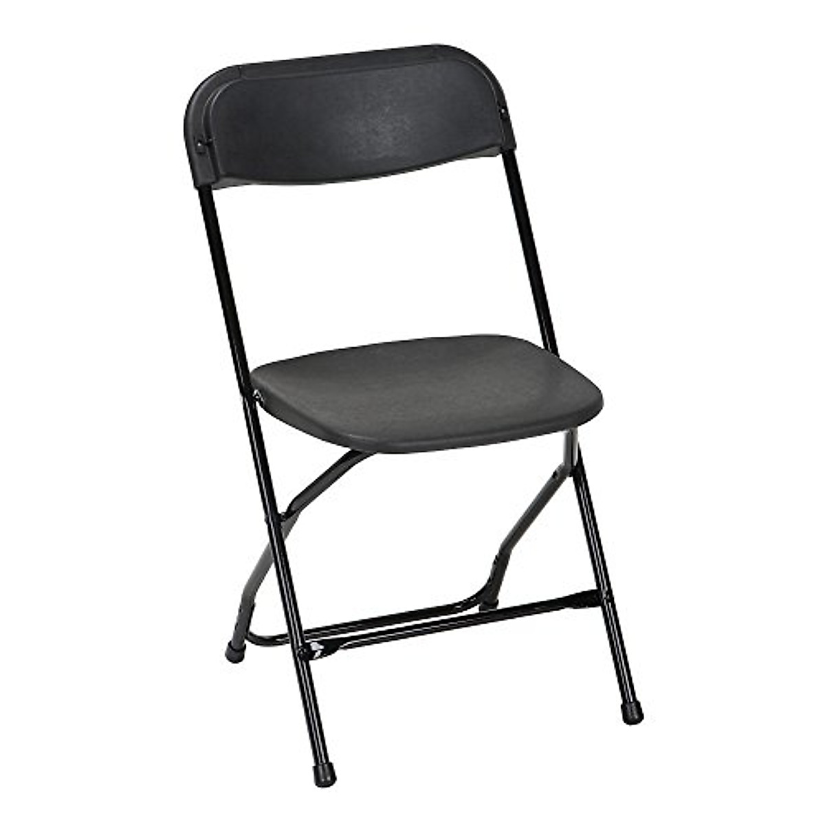 ZOWN Commercial 300 lb. Use Rate Heavy Duty, Injection Mold Banquet Folding Chair with Comfortable Contoured Back, Black, 8 Pack