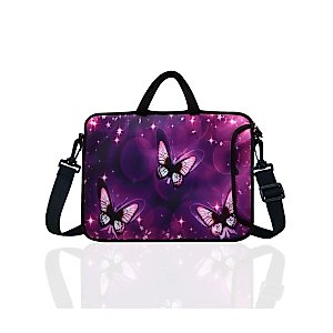 10-Inch Neoprene Laptop Tablet Shoulder Messenger Bag Case Sleeve for 9.7 10 10.1 10.5" Inch Netbook/Ipad Pro/Air (Colourful Butterfly)
