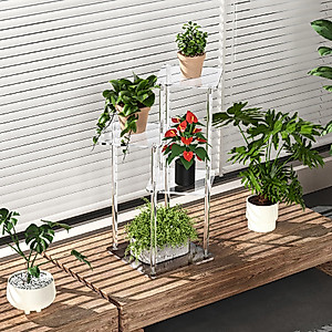 NiHome 4-Tier Clear Acrylic Side Table for Modern Homes, 27" High Easy Assembly Space-Saving Design, Versatile Use for Decor and Storage in Living Room, Bedroom, Office, Supports Up to 20 lbs Per Tier