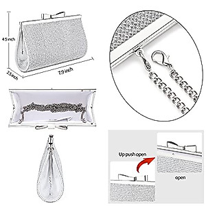 Sumnn Evening Clutch Bag Cocktail Prom Sparkly Rhinestone Crystal Bride and Bridesmaid Wedding Party Formal Purses for Women