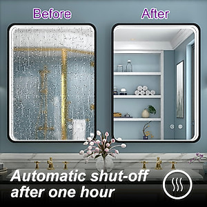 JSneijder 2-Piece(Frameless+Framed) LED Bathroom Mirror, 28x36 Inch, Bathroom Vanity Mirror with Lights, Wall Mounted Dimmable Anti-Fog Lighted Wall Mirror for Bedroom