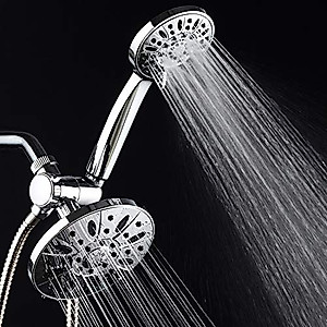 AquaDance Premium High Pressure 3-Way Rainfall Combo Combines The Best of Both Worlds-Enjoy Luxurious Rain Showerhead and 6-Setting Hand Held Shower Separately or Together, Chrome