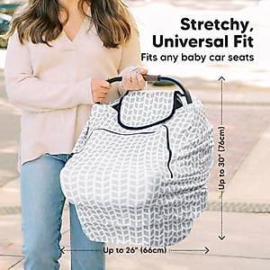 Car Seat Cover for Babies - Baby Car Seat Canopy for Spring, Autumn, Winter - Universal Stretch Fit Car Seat Covers for Babies, Boys, Girls - Breastfeeding Nursing Cover - Infant Carseat Cover (Kite)