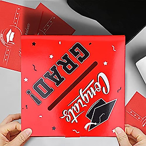 Gatherfun Graduation Party Decorations - Graduation Box for Gift and Cards - Party Favors and Supplies - Red.