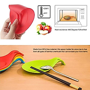 Spoon Rest Utensil Holder Kitchen Utensil Rest Pad Mat for Kitchen Cook Tools, Spoons, Ladles, Tongs, Spatulas,Great for Kitchen Counter,Stove Top,Coffee Bar Station (4 spoon rest +1 Utensil Rest)